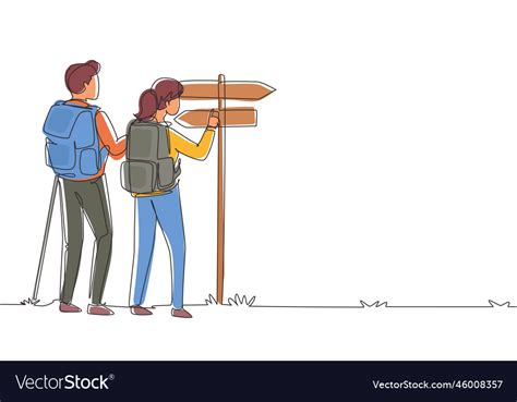 continuous one line drawing direction pointer vector image