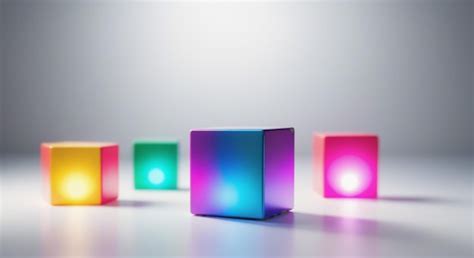 Premium Photo Neon Cubes Kaleidoscope Abstract 3d Geometric Shapes With Vibrant Lights