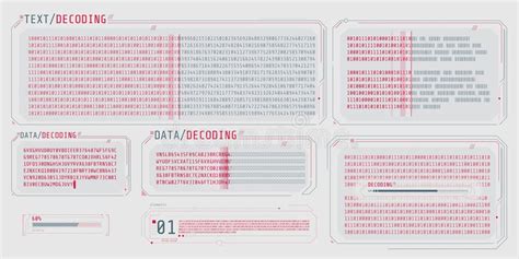 Data Entry And Text Decoding On Futuristic Interface Screen Stock Vector Illustration Of
