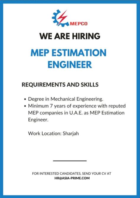 Mep Estimation Engineer