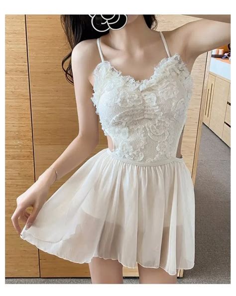 Сексуальный корейский модный консервативный купальник цельный кружевной цветочный вырез с