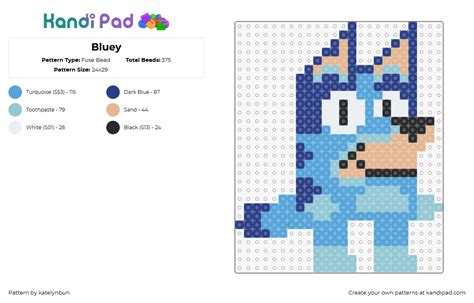 Bluey Fuse Bead Patterns Gallery Kandi Pad Kandi Patterns Fuse