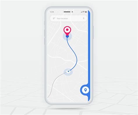 Map GPS Navigation Ux Ui Concept Smartphone Map Application And Destination Pinpoint On Screen