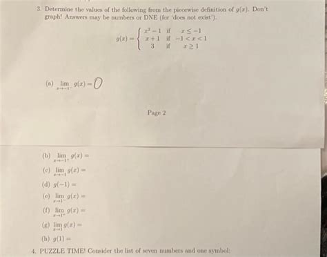 Solved Determine The Values Of The Following From The Chegg