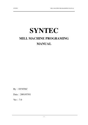 SYNTEC MILL MACHINE PROGRAMING MANUAL Pdf CNC Manual