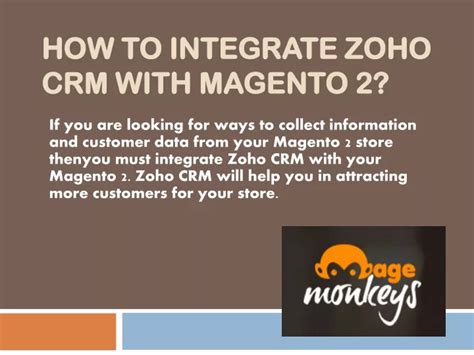 Ppt How To Integrate Zoho Crm With Magento 2 Powerpoint Presentation Id10320309