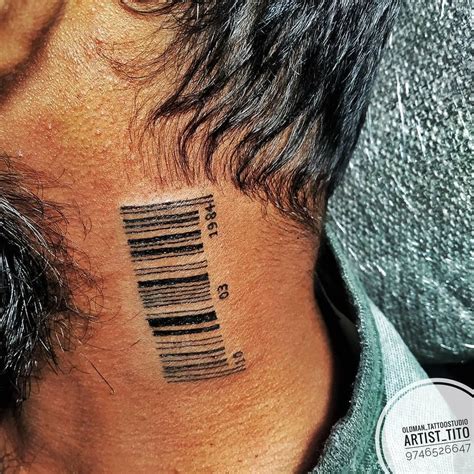 Barcode Tattoo Neck