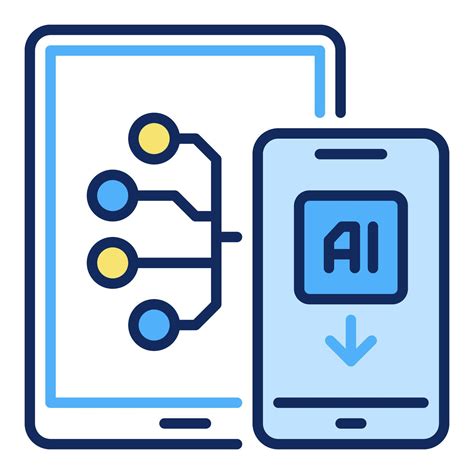 Tablet And Ai Smartphone Vector Artificial Intelligence Colored Icon Or