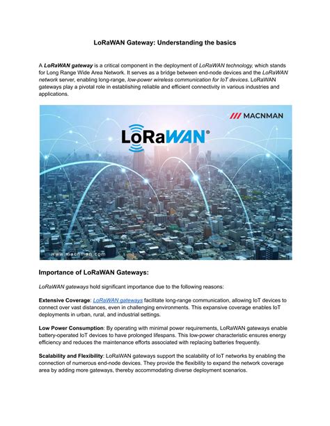 Lorawan Gateway Understanding The Basics Pdf