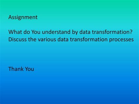 Data Warehouse 13 Data Transformation Pptx