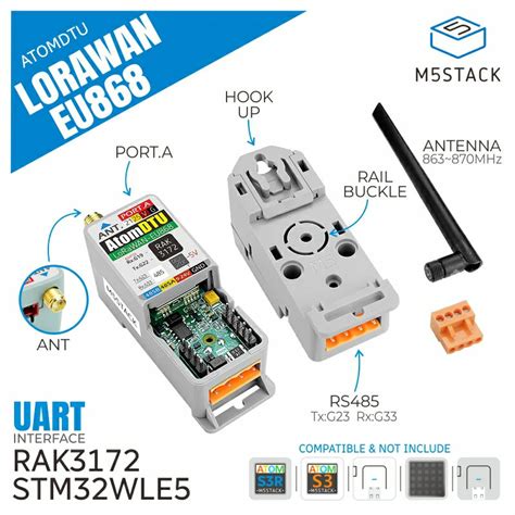Atomic Dtu Lorawan Base Eu868 Stm32wle5cc M5stack Store