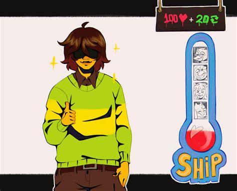 100 ♥ 20 Крис из Deltarune показывает большой палец вверх рядом с