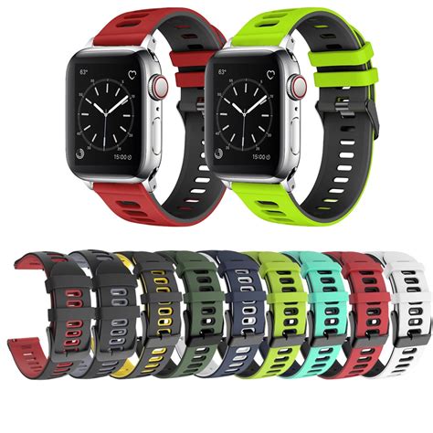 Dây đeo silicone thể thao thích hợp cho đồng hồ thông minh Apple dòng 7 SE 6 5 4 3 38mm 40mm