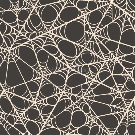 Seamless Vector Pattern Hand Drawn Endless Spiderweb Great For Halloween Decor Textile