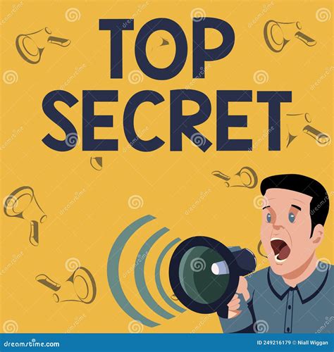 Writing Displaying Text Top Secret Business Overview Telling Someone Important Data Or