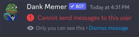 this message appears when i try to send commands r dankmemer
