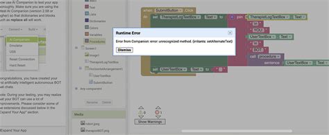 Error When Trying To Connect To Companion App Inventor For Ios Mit