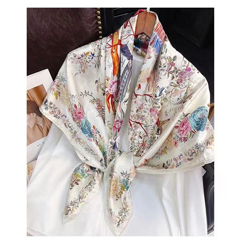 Lisa Fashion Scarf 90x90cm Square Scarves Silk Feel Scarf Womens