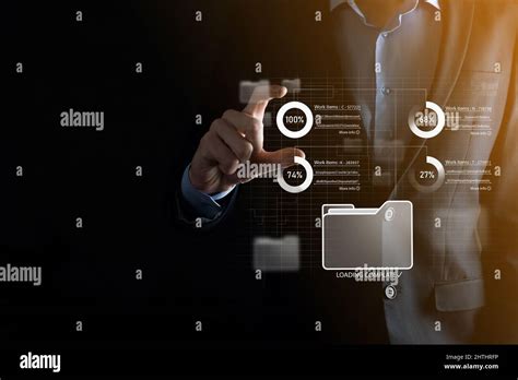 Business Developer Hand Using Board Framework On Virtual Modern
