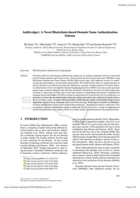 PDF AuthLedger A Novel Blockchain Based Domain Name Authentication Scheme