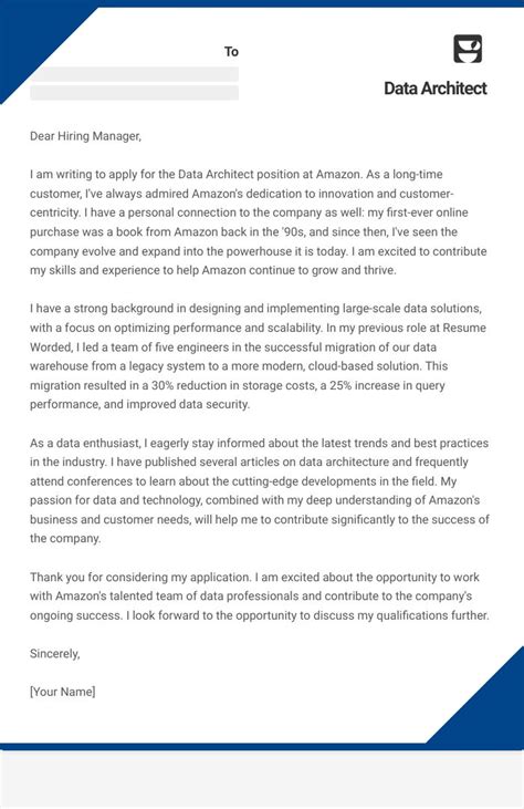 13 Data Architect Cover Letter Examples Plus Recruiter Insights