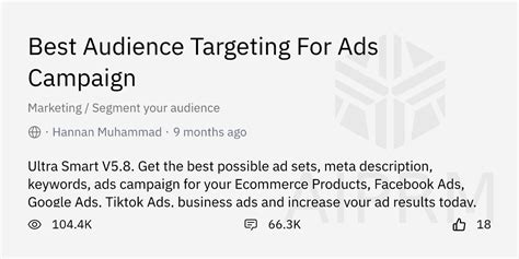 Prompt Best Audience Targeting For Ads Campaign By Hannan Muhammad