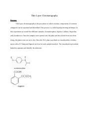 TLC Lab Report Thin Layer Chromatography Purpose Thin Layer Chromatography Is The Procedure In