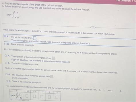 solved a find the slant asymptote of the graph of the