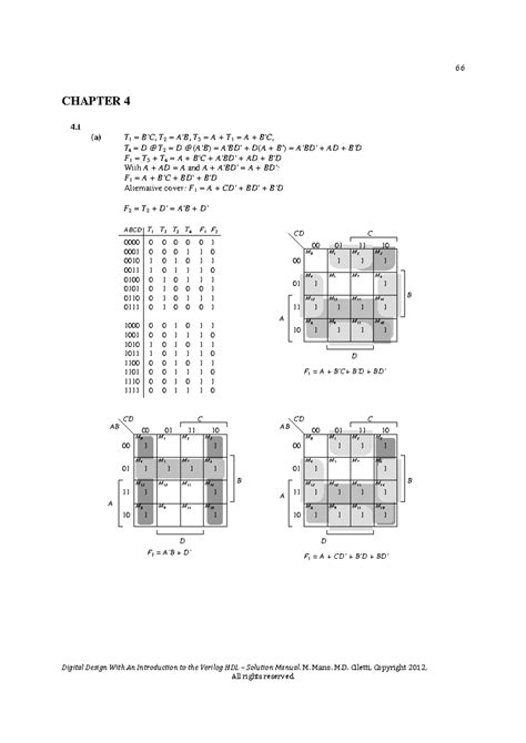 Exercises Solution Chapter 4 Digital Design With An Introduction To The Verilog Hdl Solution