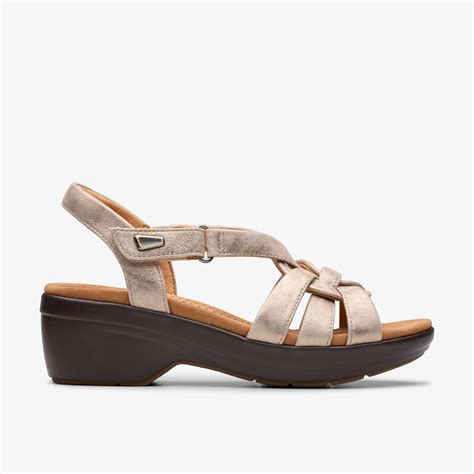 Womens Black Sandals Chunky Flat Wide Fit And More Clarks Uk