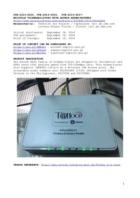 Pdf Aztech Modem Routers Multiple Vulnerabilities