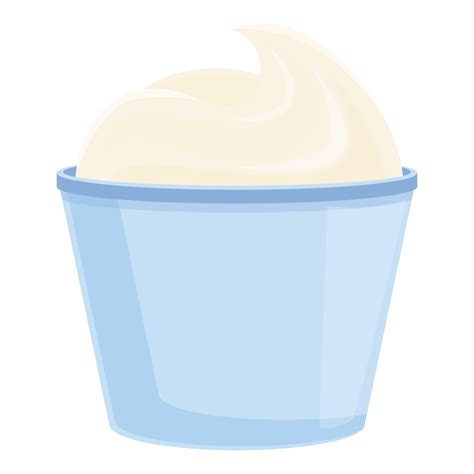 Icono De Crema Agria De Leche Estilo De Dibujos Animados 14308331
