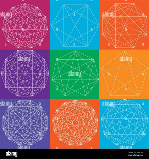 Interlocking Interconnect Polygon Shape Elemenet Stock Vector Illustration Clip Art