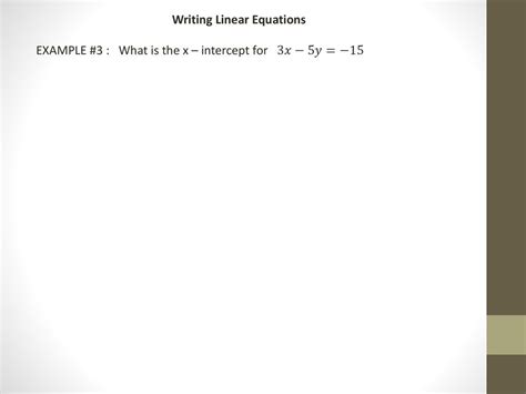 Writing Linear Equations Ppt Download