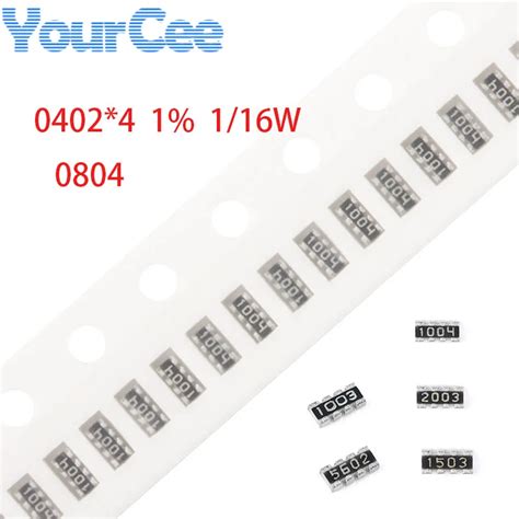 100pcs 0804 0402 4 Network Resistor 1 Smd Array 0 1m 10 15 22 24 30 