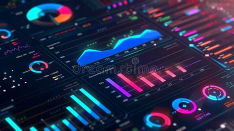 vibrant data visualization with charts and graphs on a digital screen