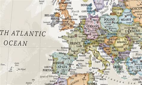 Classic World Map Groupon Goods