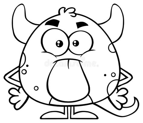 Cute Cartoon Monster Black And White Monster Black And White Free