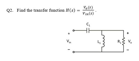 Solved Q2 Find The Transfer Function H S Vo S Vin S Chegg Com