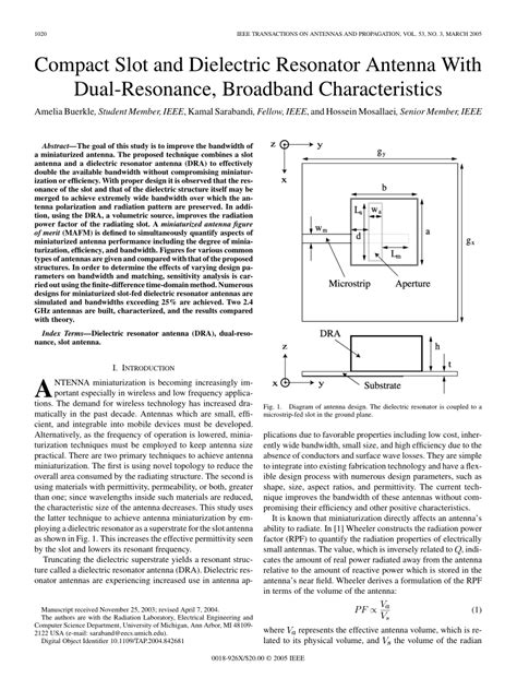 Pdf Compact Slot And Dielectric Resonator Antenna With Dual Resonance Broadband Characteristics
