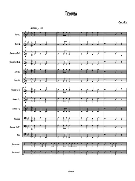 Tequila Band Score Pdf