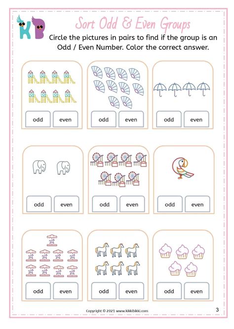 odd and even numbers worksheets for kindergarten