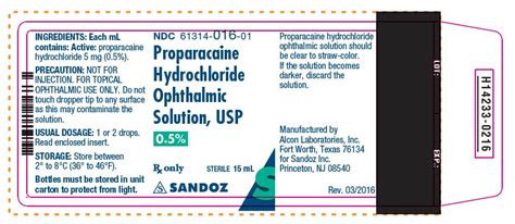 Dailymed Proparacaine Hydrochloride Proparacaine Hydrochloride