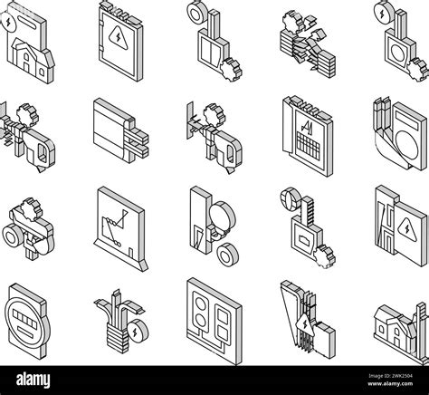 Electrical Installation Tool Isometric Icons Set Vector Stock Vector