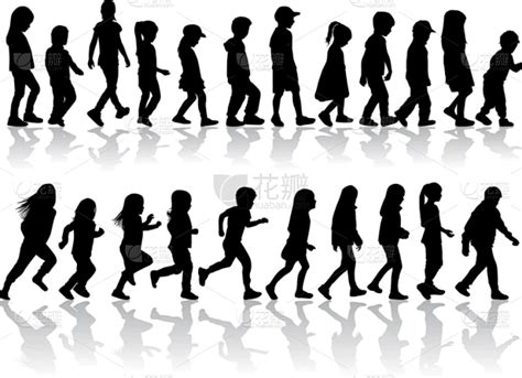 儿童矢量白色背景背景分离加拿大女人阴影兄弟姐妹绘画插图进行中素材 花瓣网