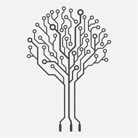 Albero Tecnologico Dei Circuiti Su Sfondo Bianco Sistema Hardware Di Ingegneria Informatica