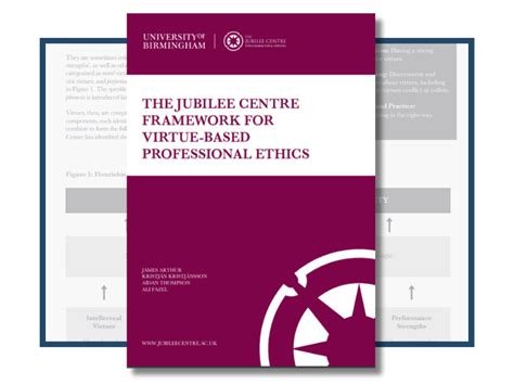 Framework for Virtue-Based Professional Ethics - Jubilee Centre for Character and Virtues