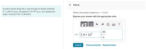 Solved A Proton Travels Along The X Axis Through An Electric Chegg Com