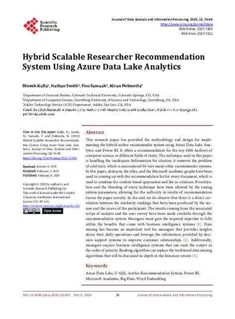 pdf hybrid scalable researcher recommendation system using azure data