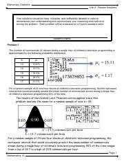 Unit 2 Review Solutions Pdf Elementary Statistics Unit 2 Review Solutions Your Solutions